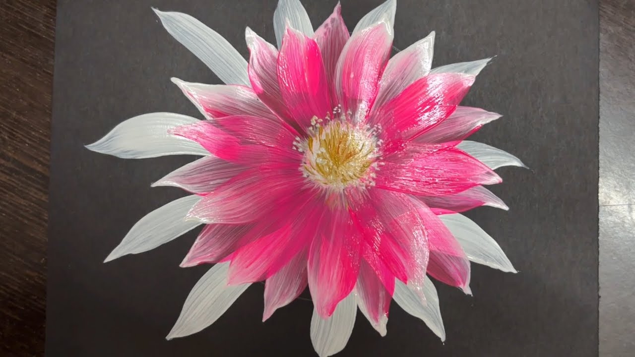 BEAUTIFUL PINK FLOWER PAINTING - YouTube
