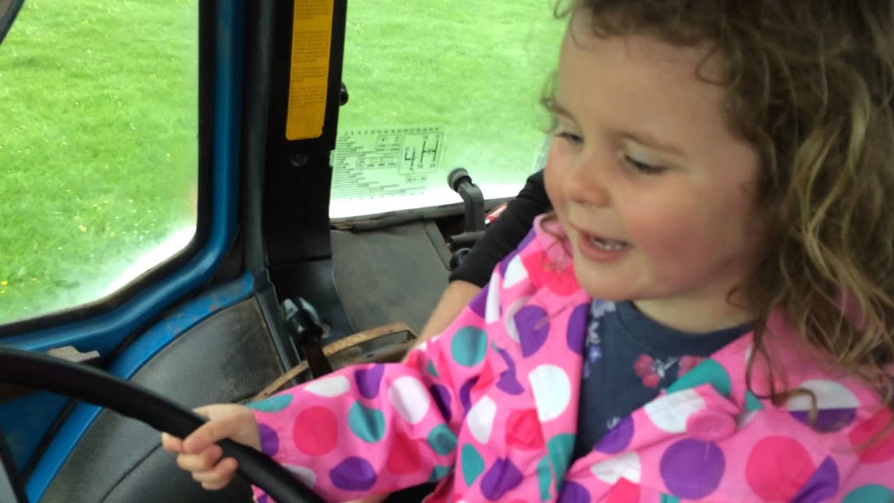4 Year Old Girl Driving A Tractor Very Very Very Very Fast