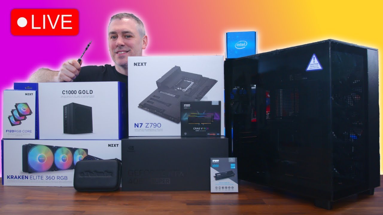 LIVE: The NZXT H9 Flow Gaming PC Build (14900K + RTX 4080 SUPER ...