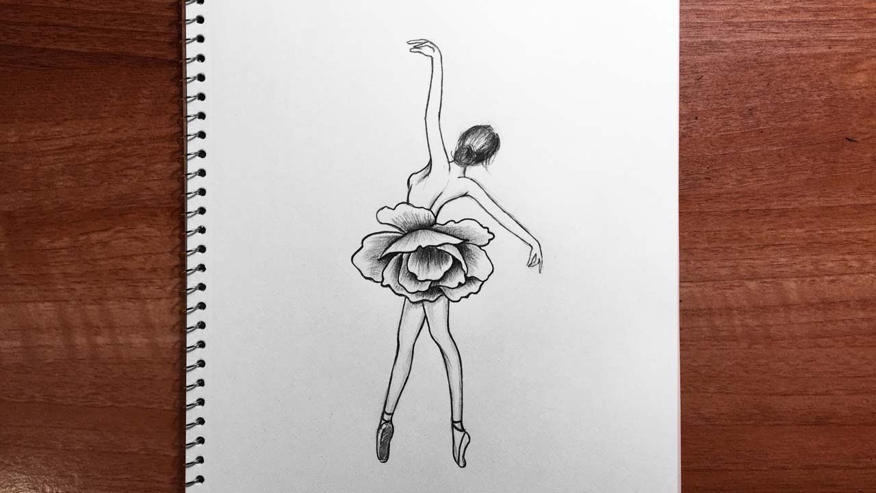 How to draw a dancing girl - step by step easy / how to draw ballet ...