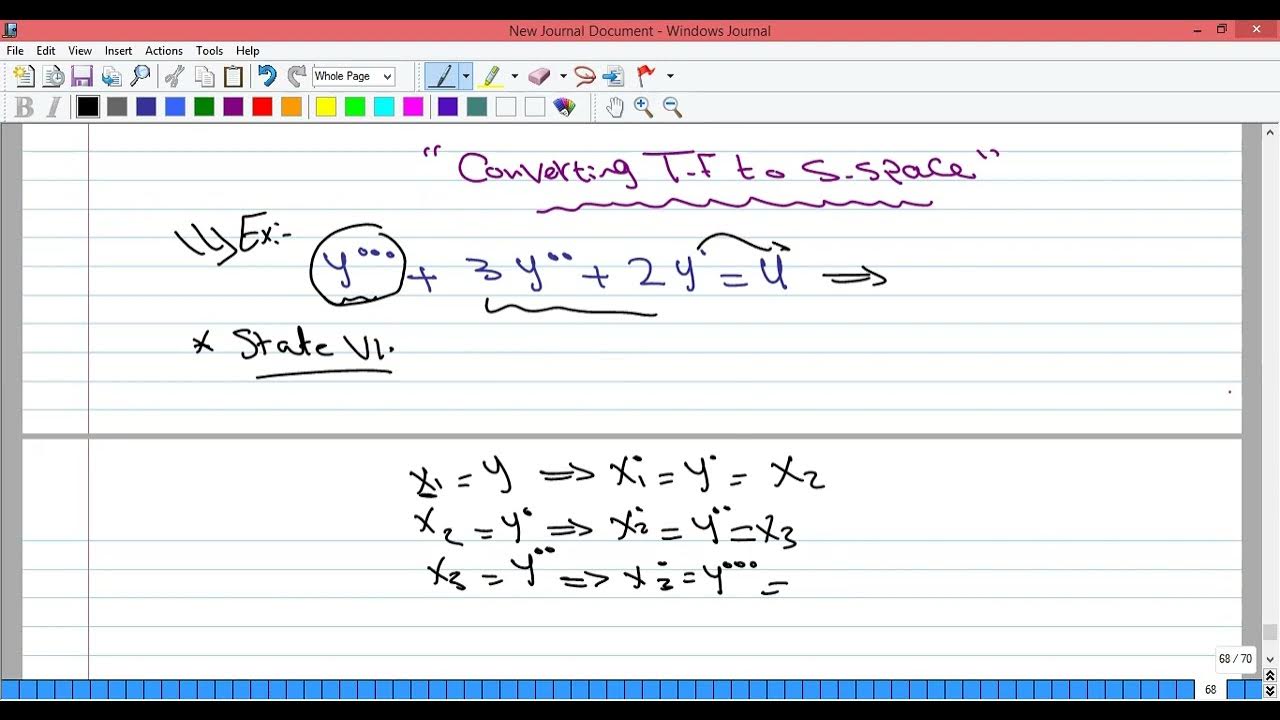 System Dynamics Tutorial -Converting T.F to State Space -تمارين علي مادة الانظمة الميكانيكية ...