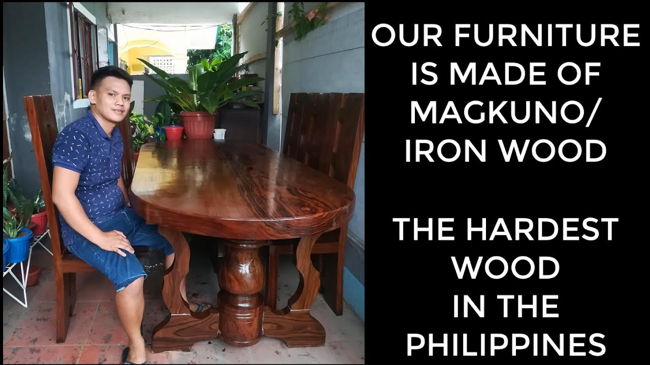 Dining Set made of Magkuno/IronWood | HARD WOOD FURNITURE - YouTube