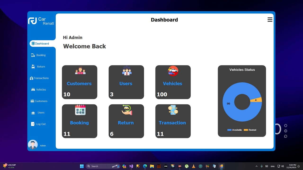 Car Rental Management System | WinForms C# 🚗💻🔥 - YouTube