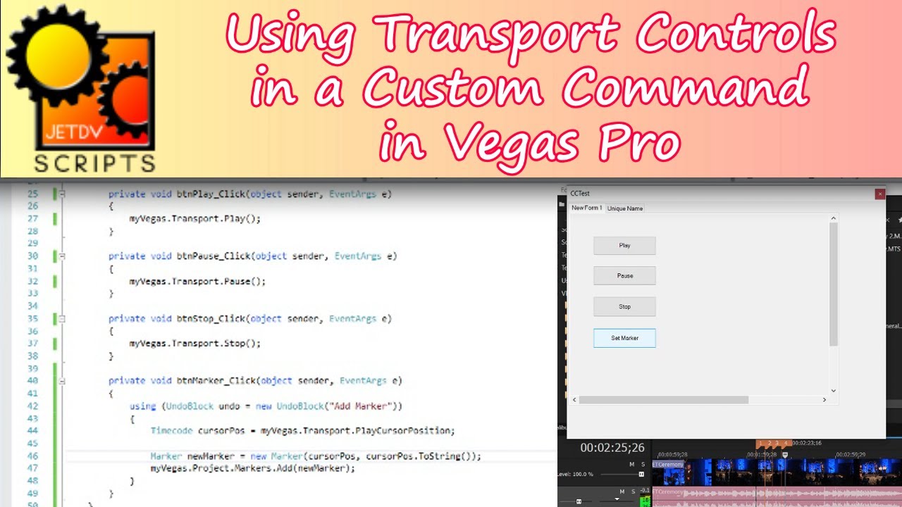 Using Transport Controls in a Custom Command in Vegas Pro - YouTube
