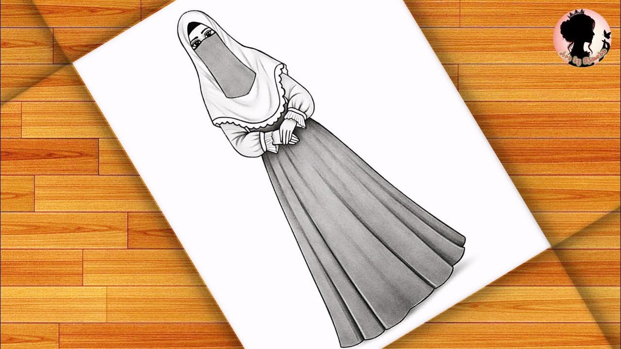 How to draw a Muslim Girl || Hijabi Girl Drawing ||Drawing Easy-Muslim ...