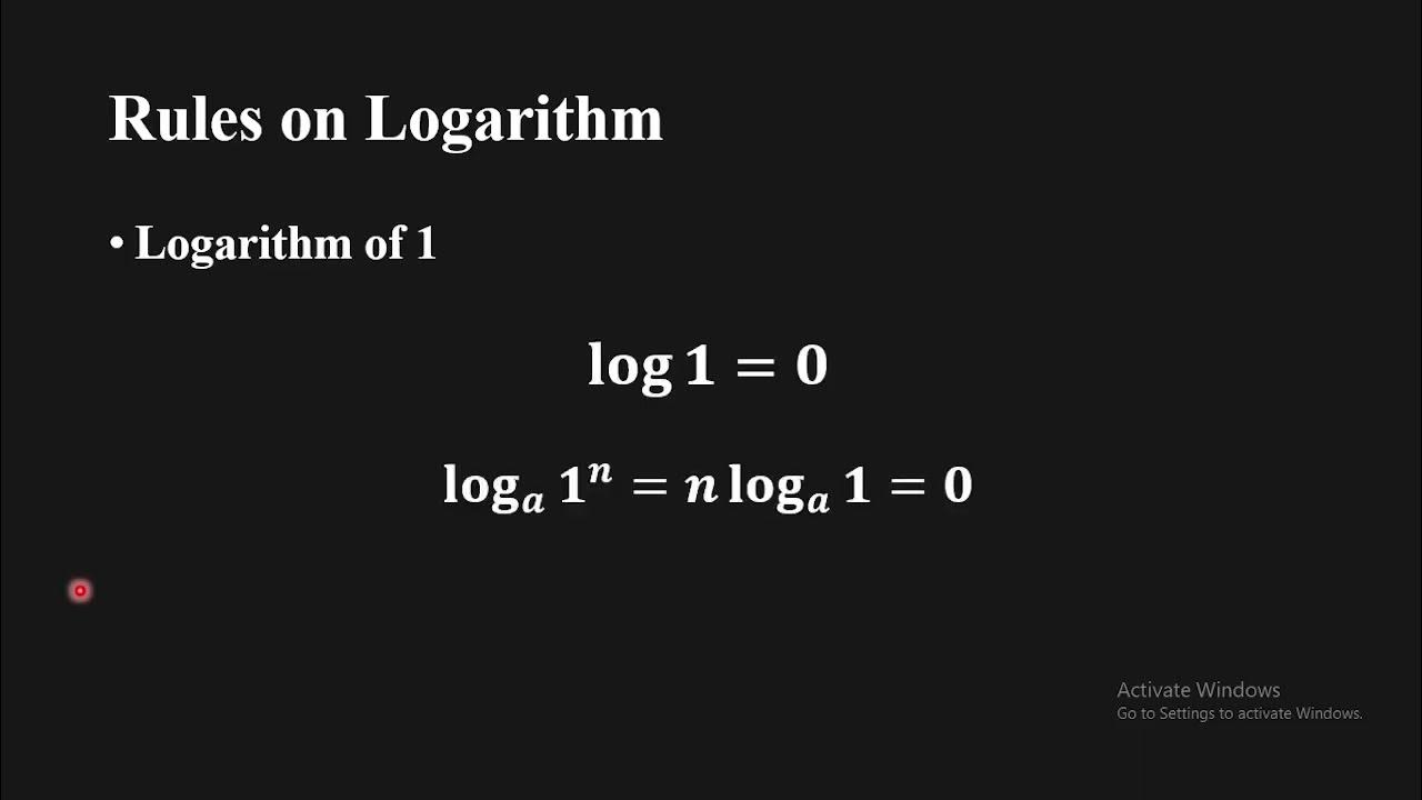 Rules of Logarithm - YouTube