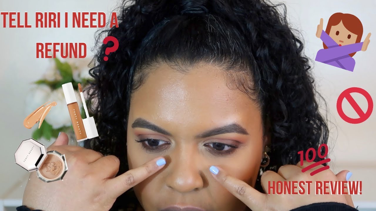 100% HONEST! FENTY BEAUTY CONCEALER #330 & BANANA POWDER REVIEW - YouTube