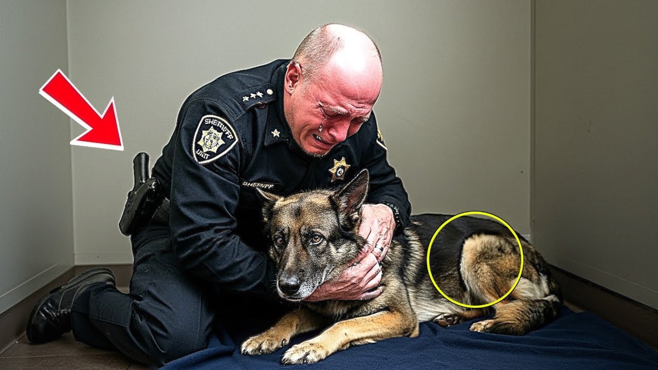 An elderly K9 German Shepherd was dying, so he howled, asking to see ...