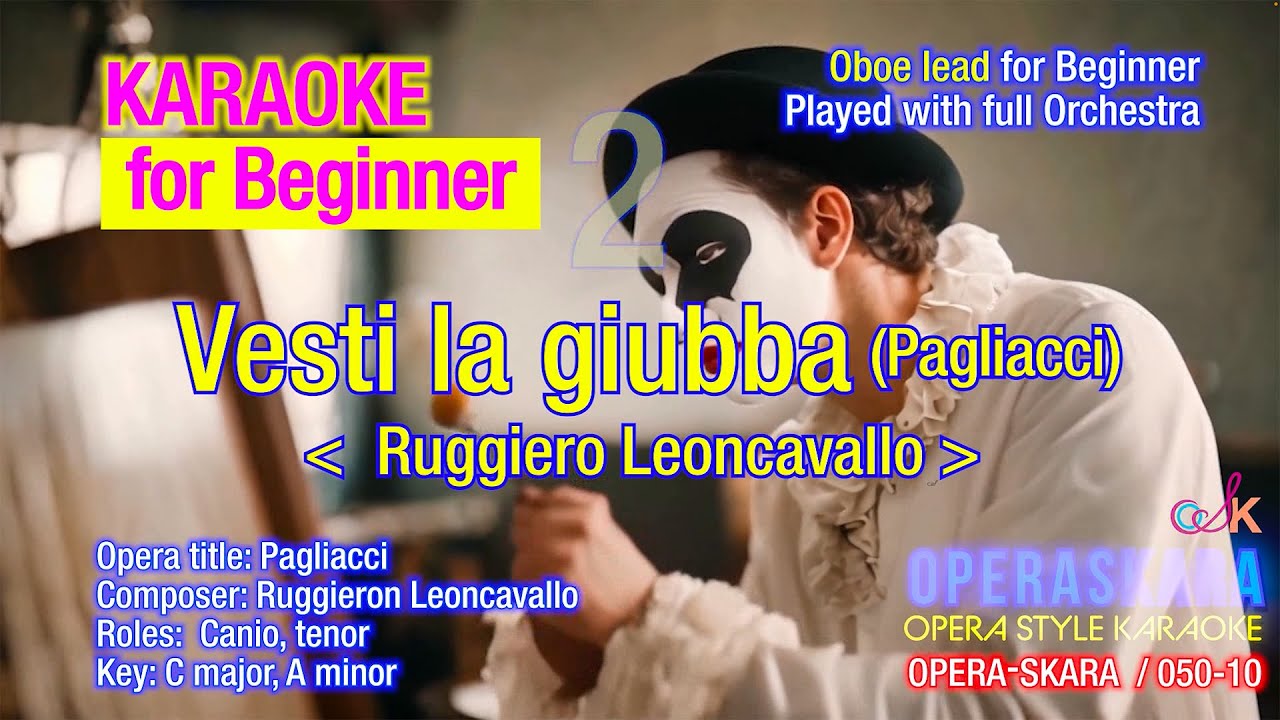 Vesti la giubba/Pagliacci Karaoke, Ruggero Leoncavallo, Full Orchestra ...