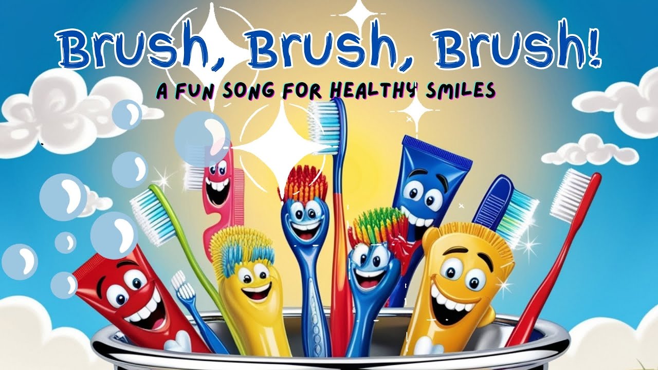 Brush, Brush, Brush! | Fun Kids Song. Toothbrushing Song for Kids 🦷🪥 ...