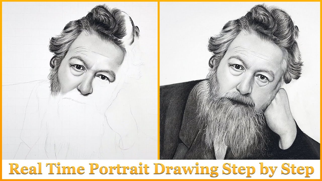 How to Draw William Morris - Real Time Portrait Drawing: A Step by Step ...