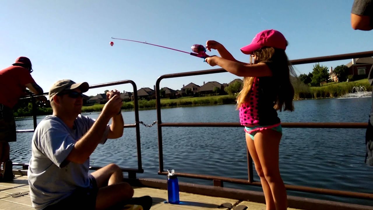 Hailey's first time fishing! - YouTube