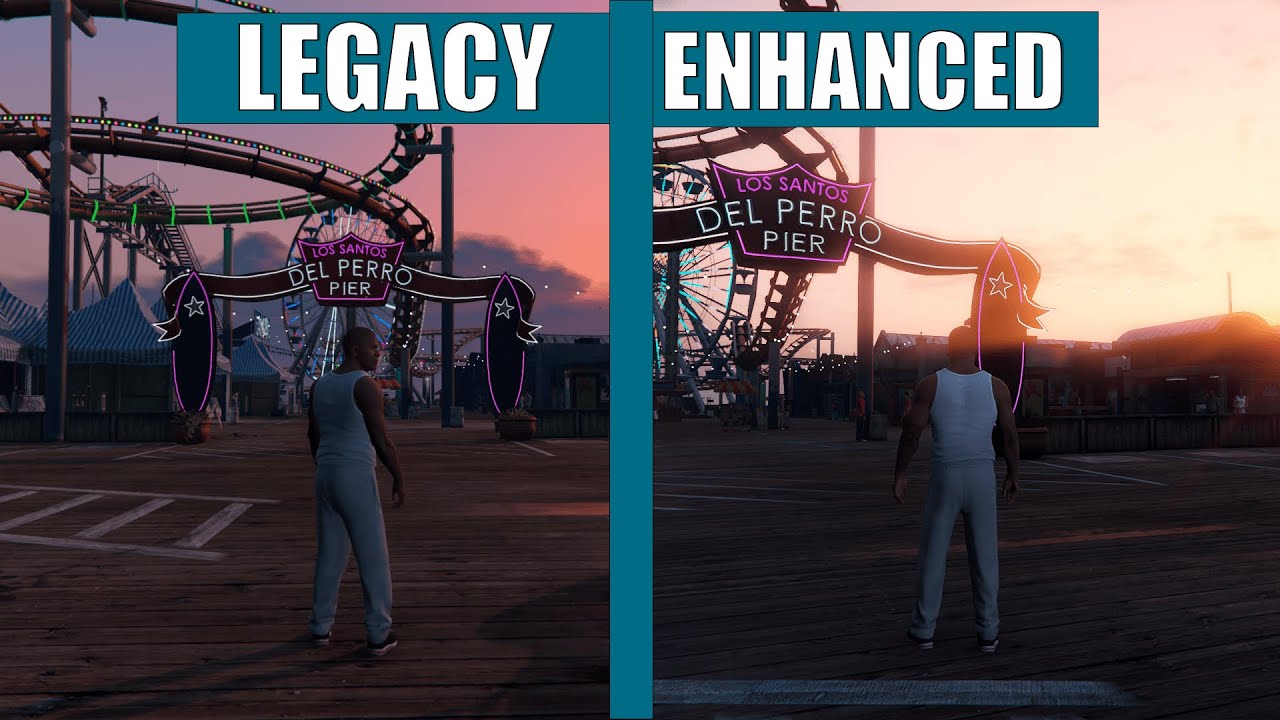 GTA V LEGACY vs gta v ENHANCED 1080p MAX GRAPHICS - YouTube