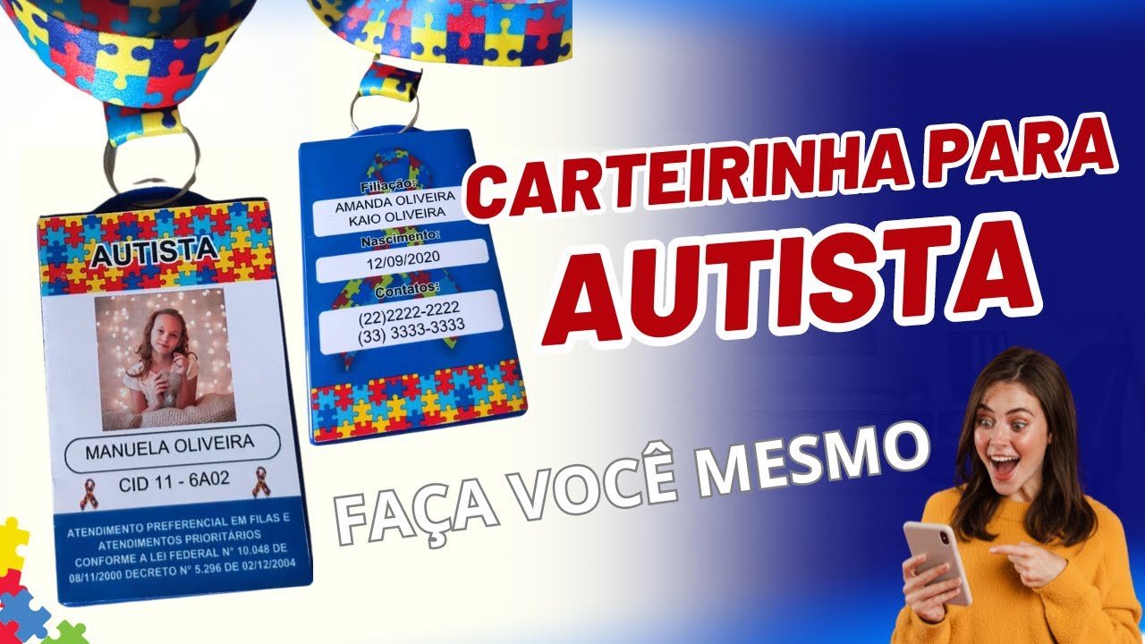 Carteirinha para Autista Personalizada - Crachá Personalizado Feito no ...