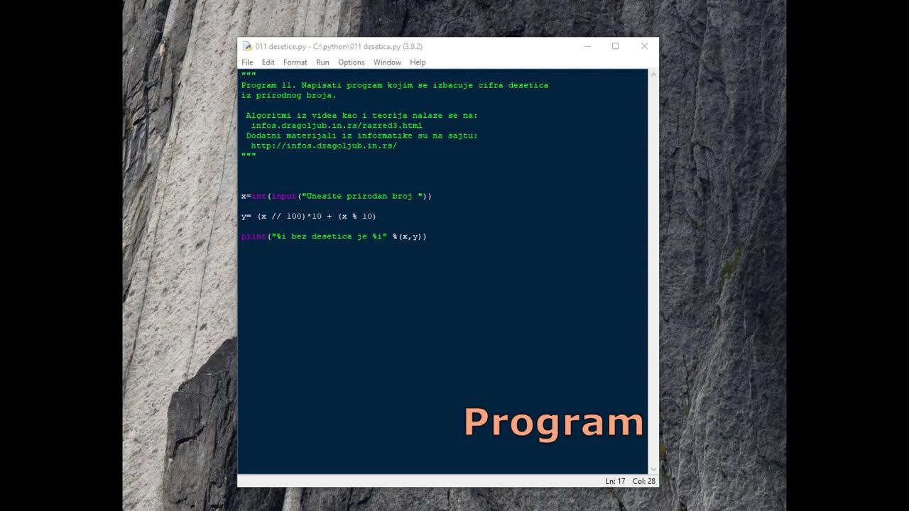 Python 11. Program - desetice - YouTube