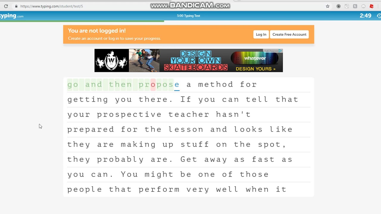 Typing test (found back from 2015) - YouTube