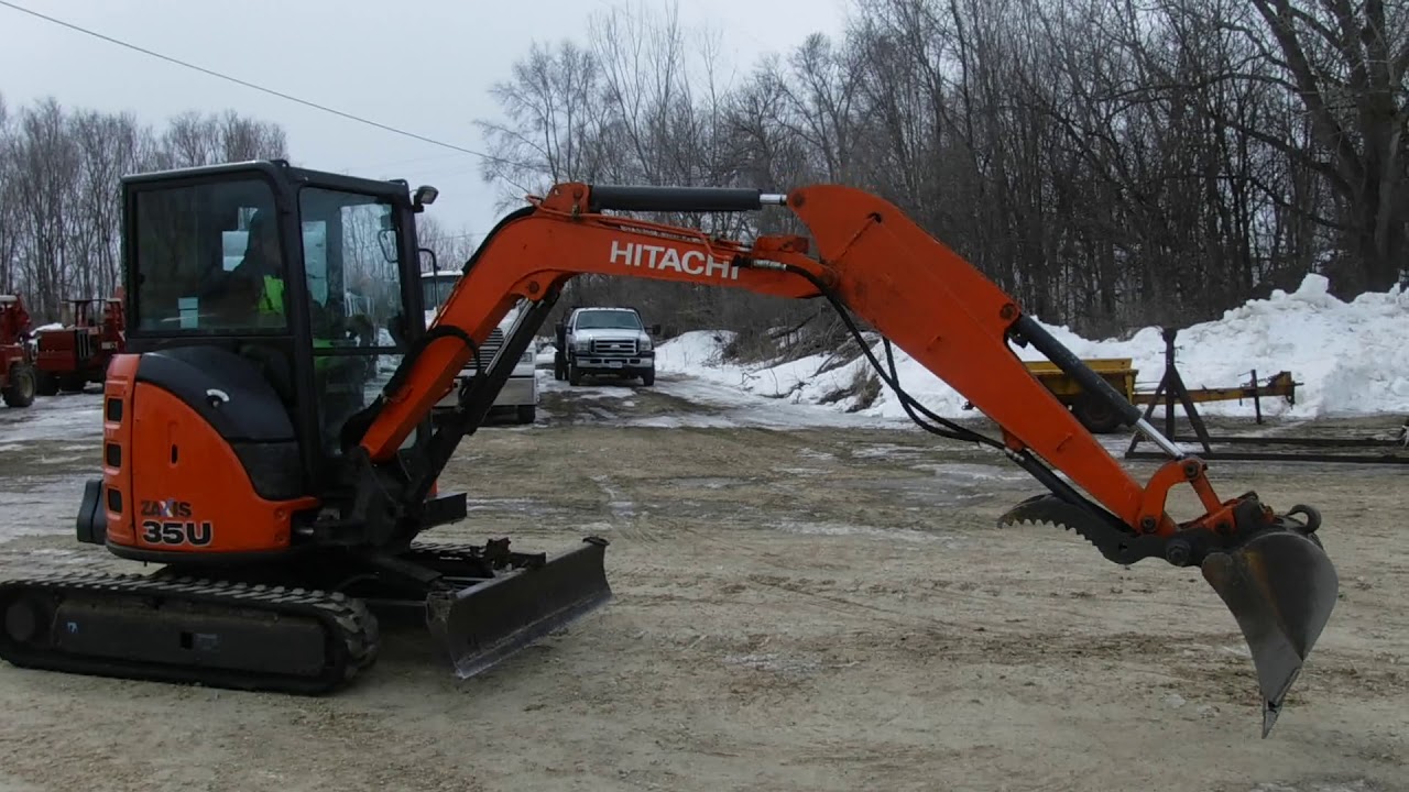 2014 Hitachi mini excavator - YouTube