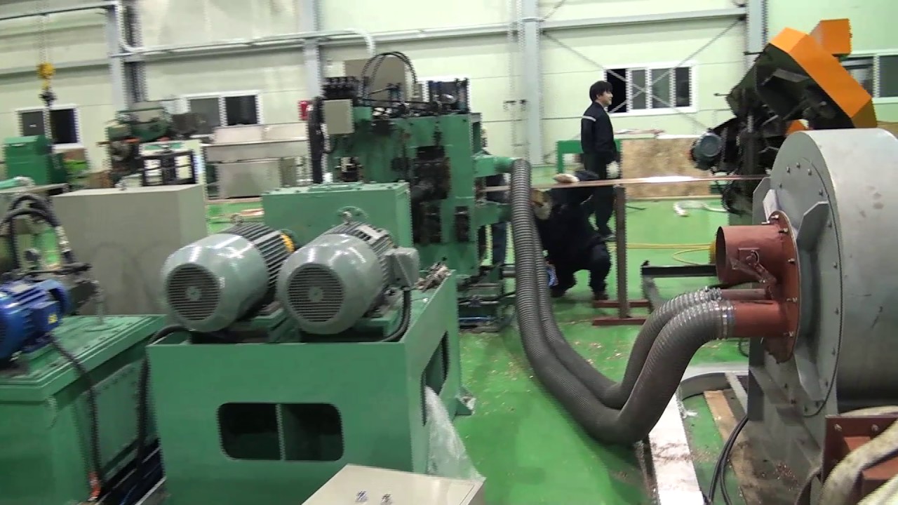 copper continuous extrusion press machine for flat wire bus bar - YouTube