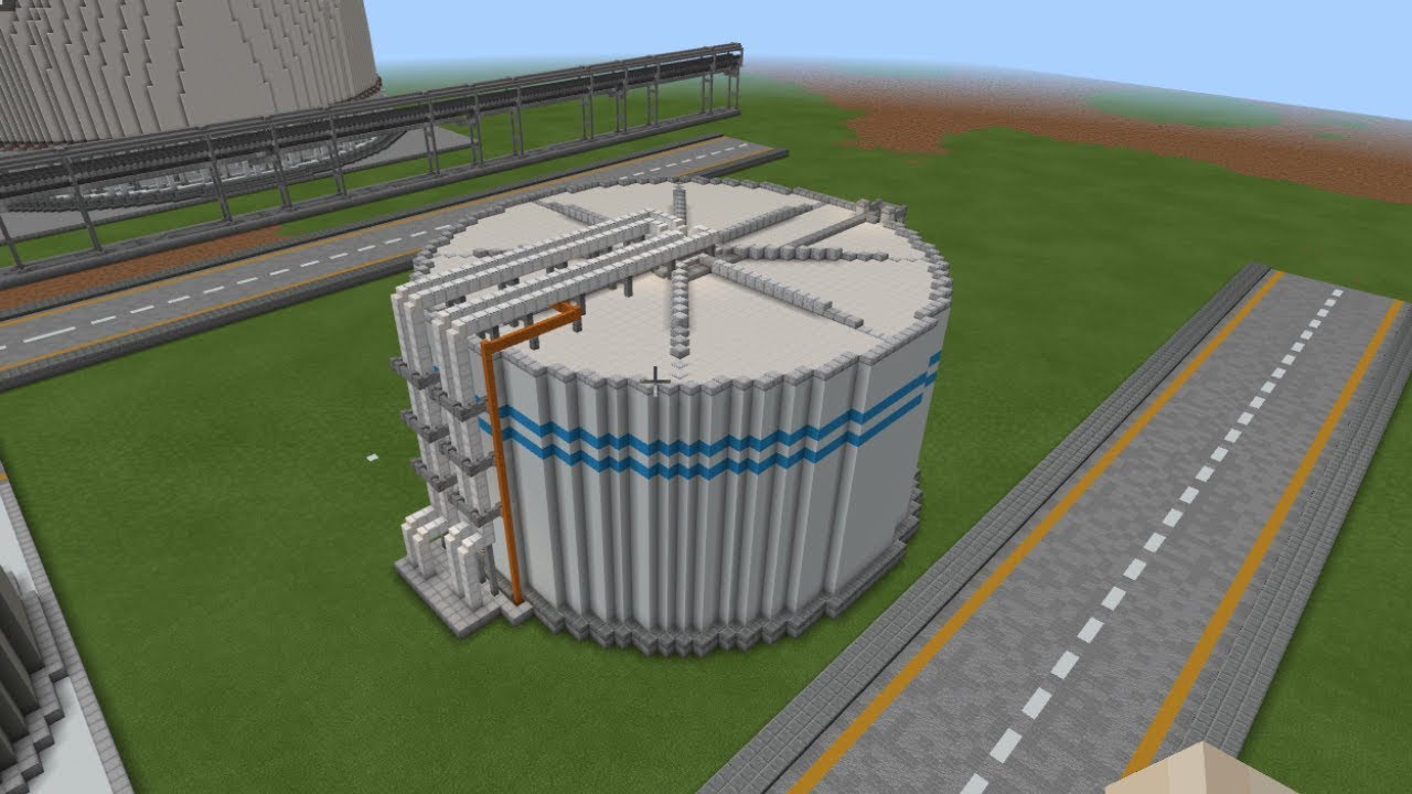 building a minecraft city. large industrial storage tank - YouTube
