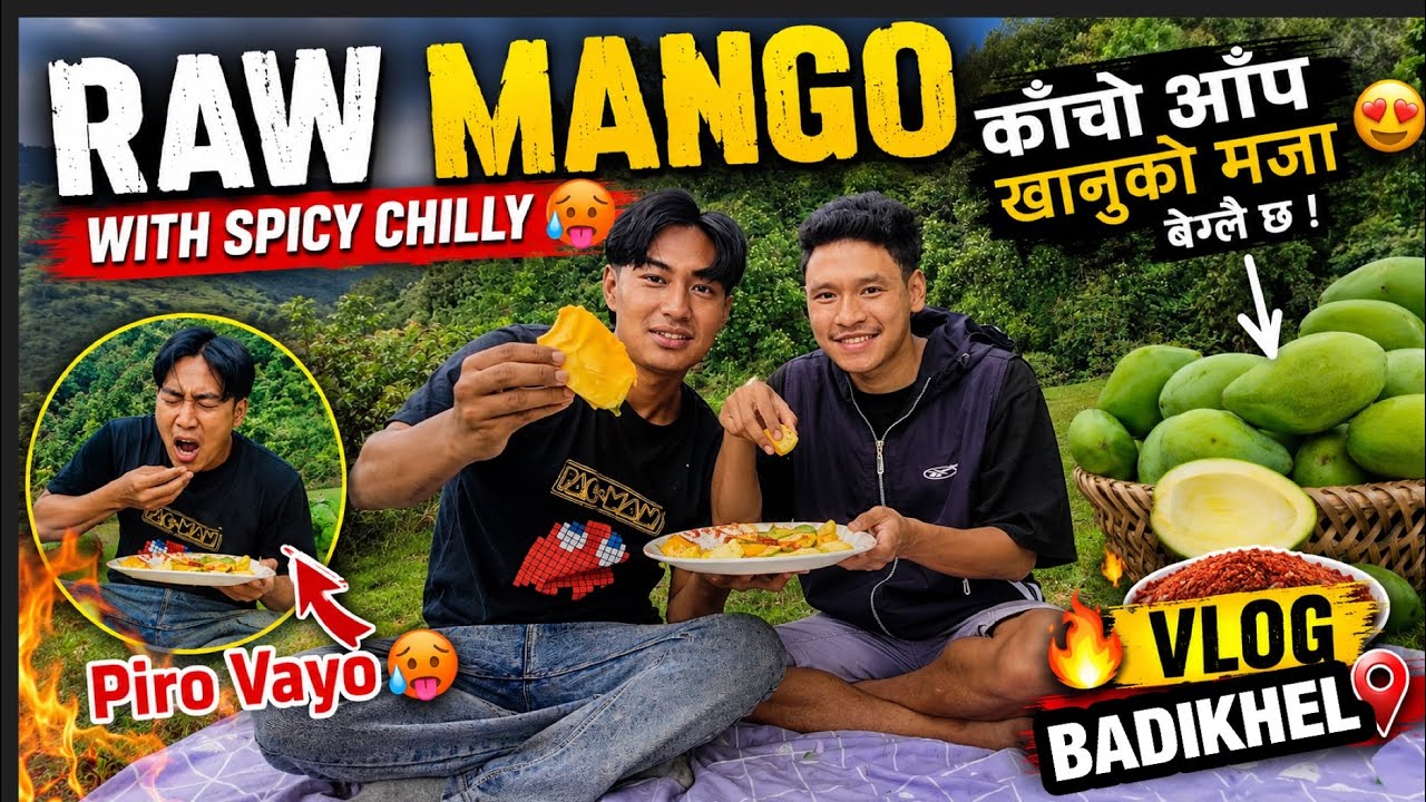 RAW MANGO FOOD WITH SPICY CHILLY CHALLENGE 🥵 - YouTube