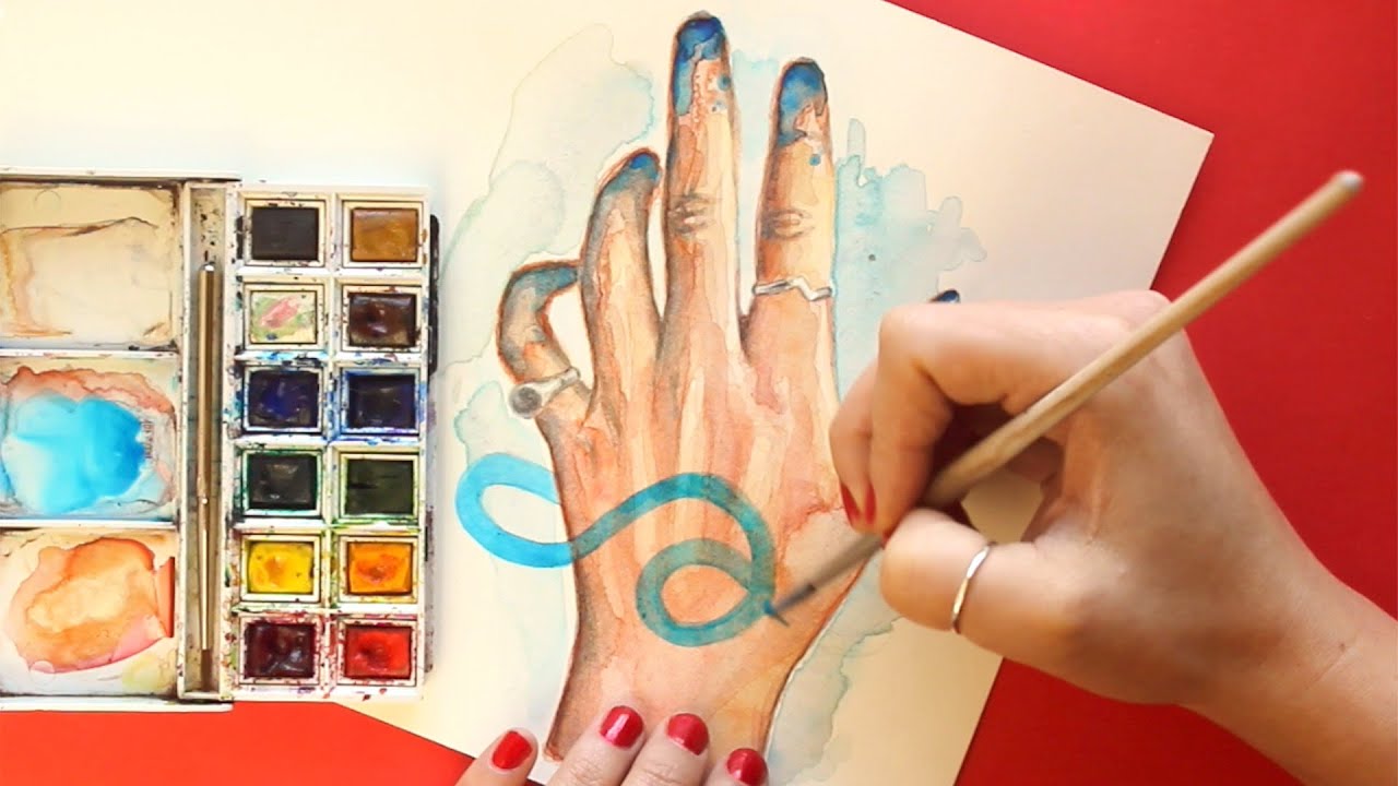 Let's get handsy - with watercolour - YouTube