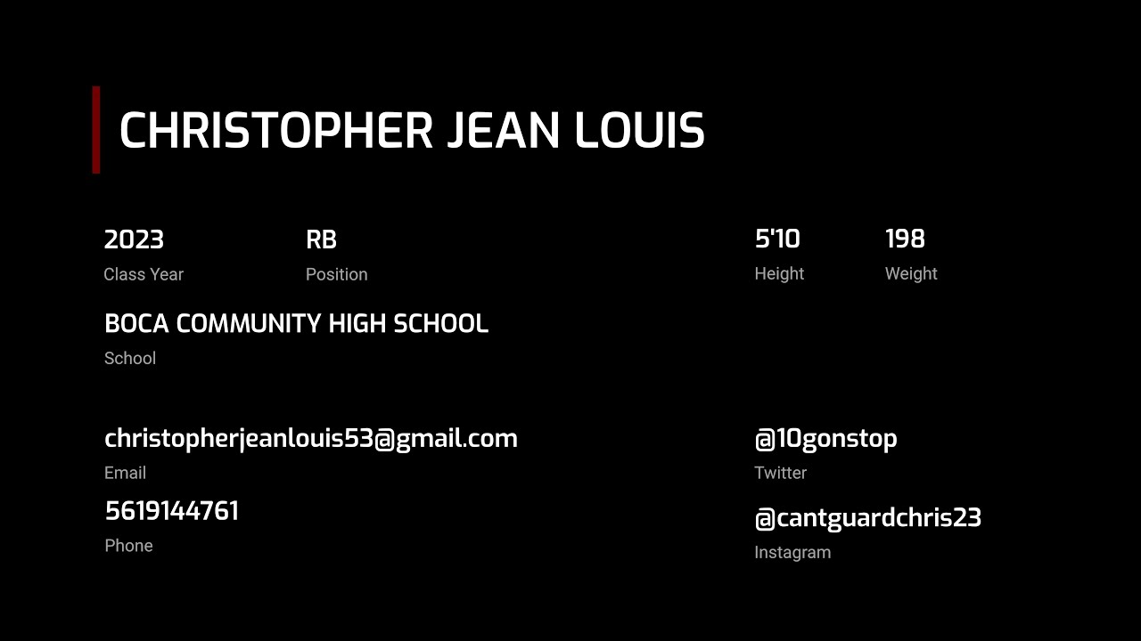 Christopher Jean louis (2023 RB) - YouTube