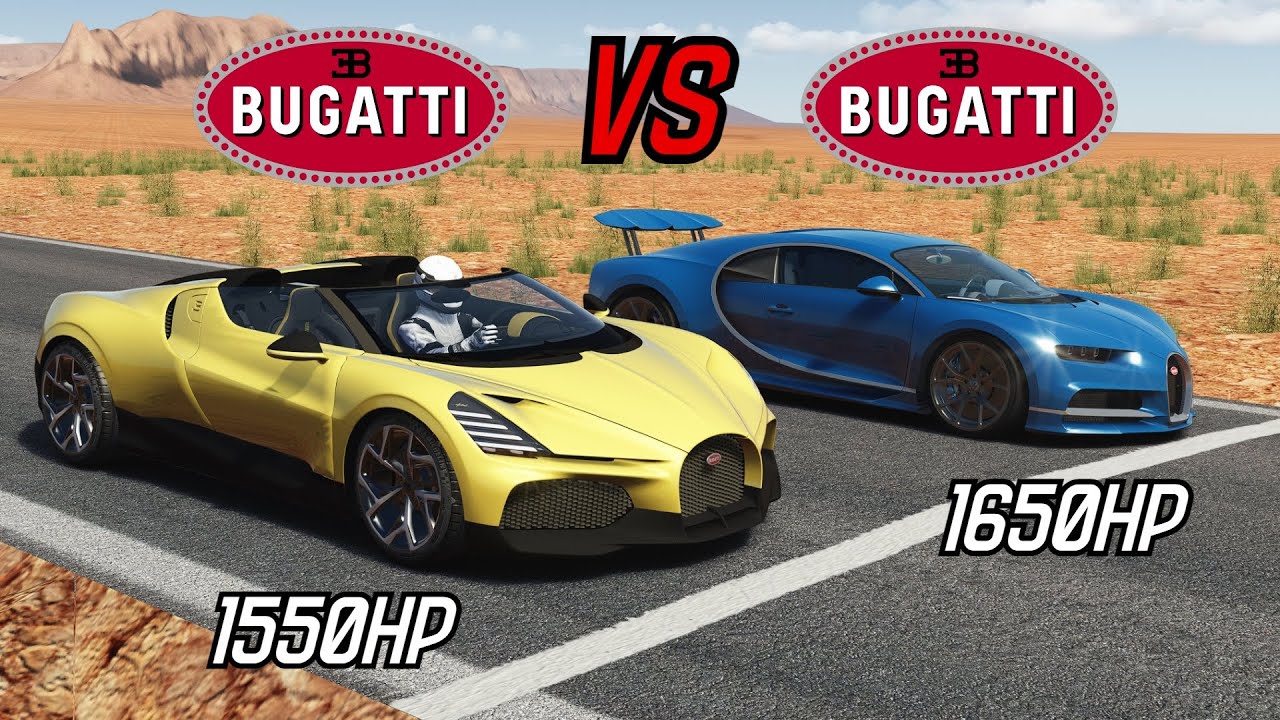 1500HP BUGATTI MISTRAL VS 1650HP BUGATTI CHIRON DRAG RACE - YouTube