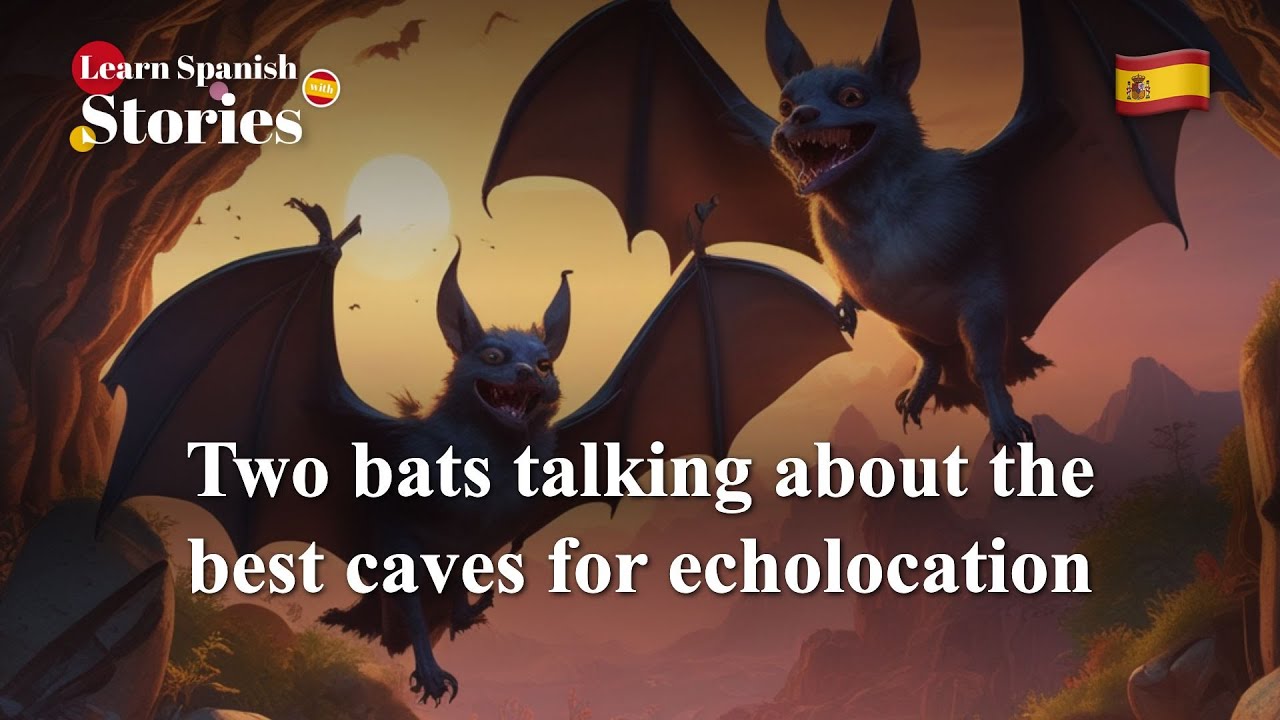 Learn 🇪🇸 Spanish with a story: Two bats talking about the best caves ...