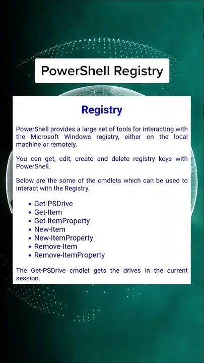 Powershell Registry Youtubeshorts Informatik Informationtechnology Shorts