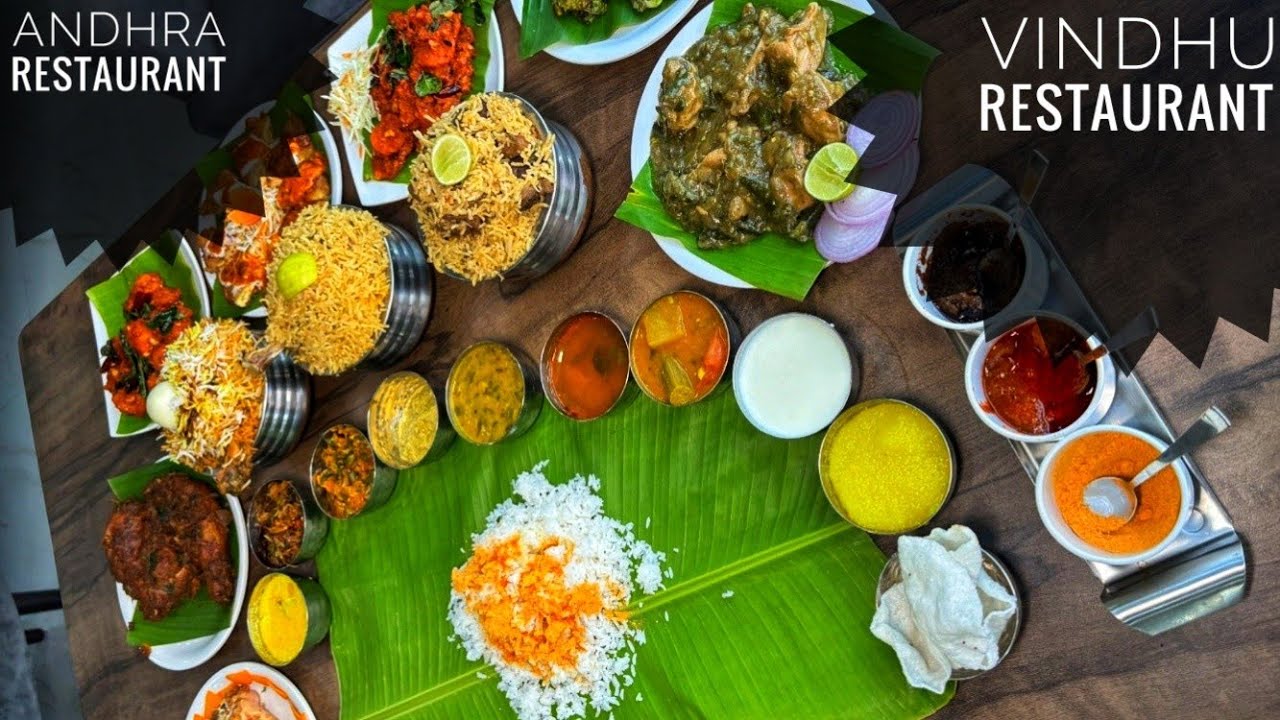 Vindhu Andhra Restaurant🤤Best Andhra Meals 🤤 Vindhu Bhojanam Vere Level ...