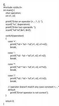 calculator program in c - YouTube