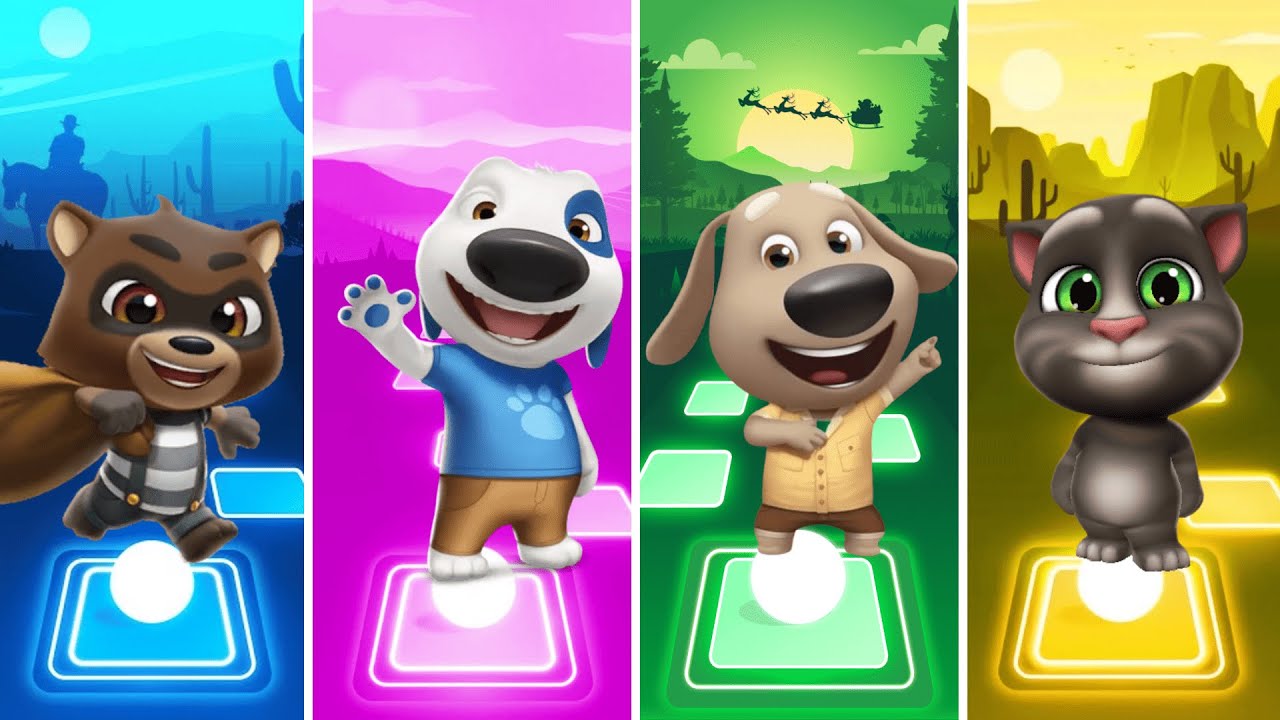 Talking Tom and Friends Roy vs Hank vs Ben vs Tom in Tiles Hop Coffin ...