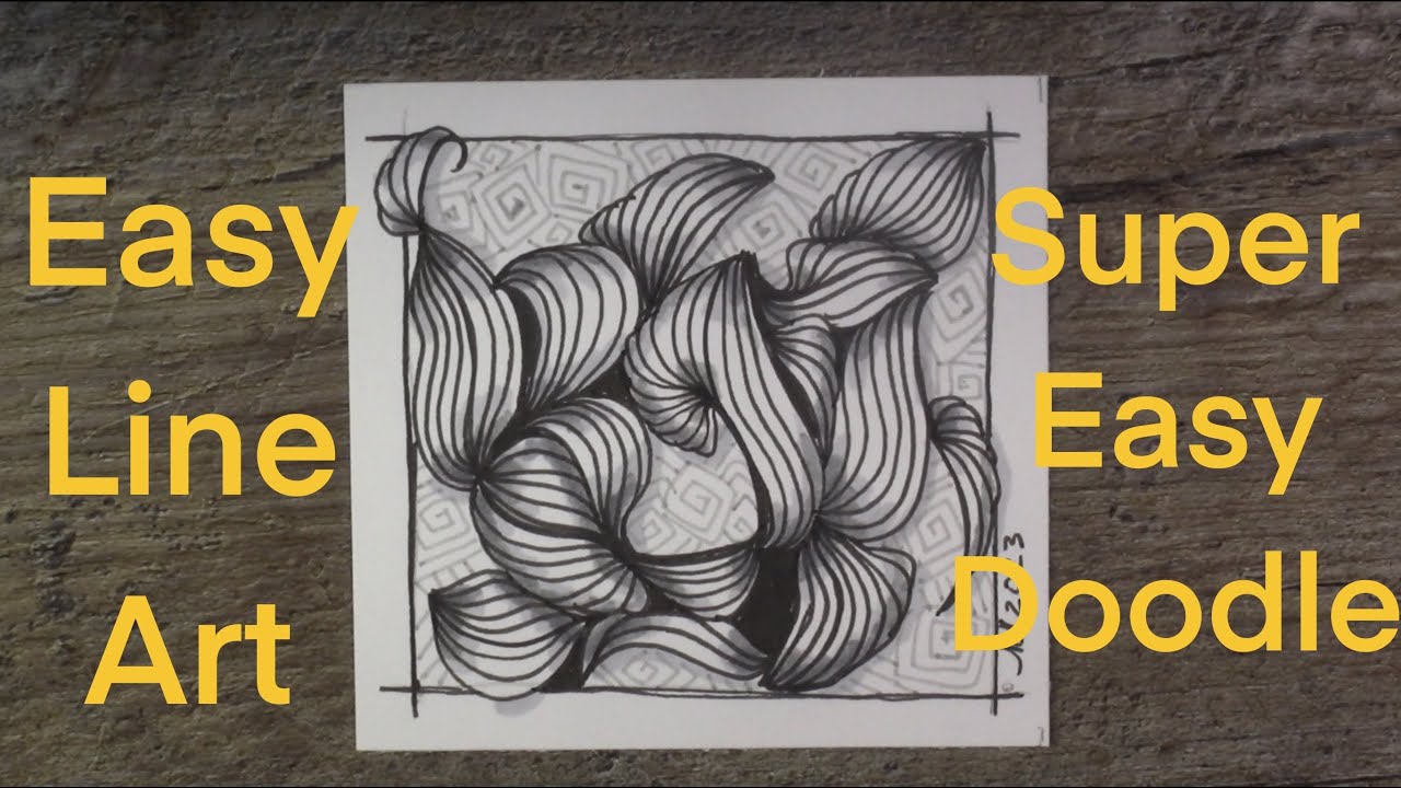 1 easy doodle with lines | Line art - YouTube