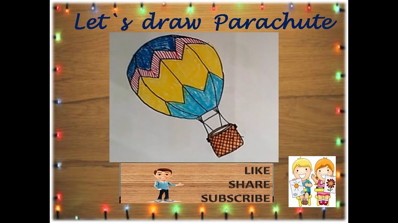 How to draw parachute - YouTube