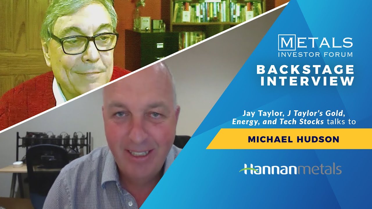 Jay Taylor talks to Michael Hudson of Hannan Metals Ltd. at the January ...