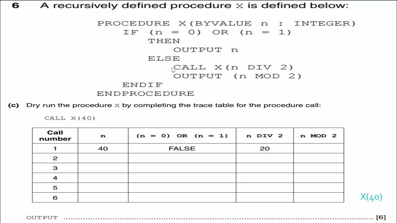 Computer Science 9618 How Recursion Works - YouTube