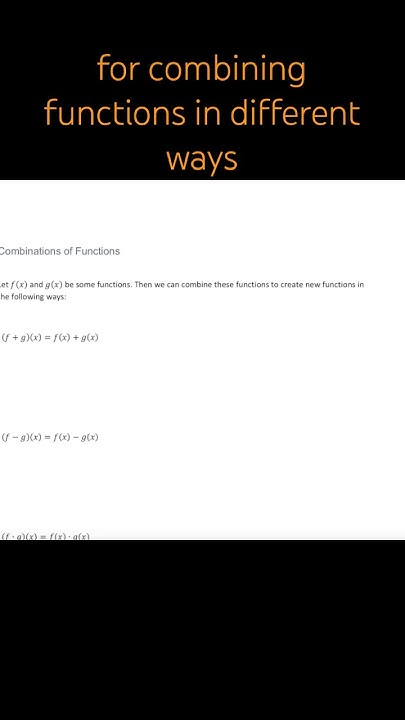 Combinations of Functions - Add, Subtract, Multiply, Divide - YouTube