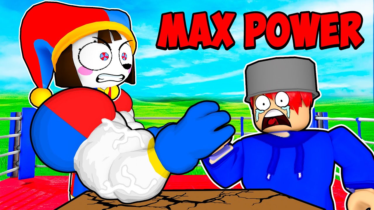 POMNI Plays Roblox Arm Wrestle Simulator! - YouTube