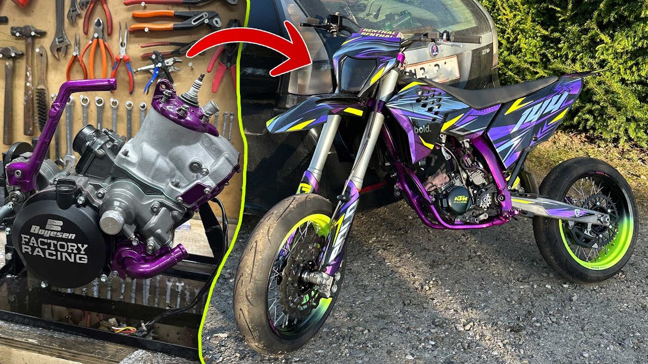 Stunning powdercoat & graphics on my $1000 supermoto! (Pt. 2) - YouTube
