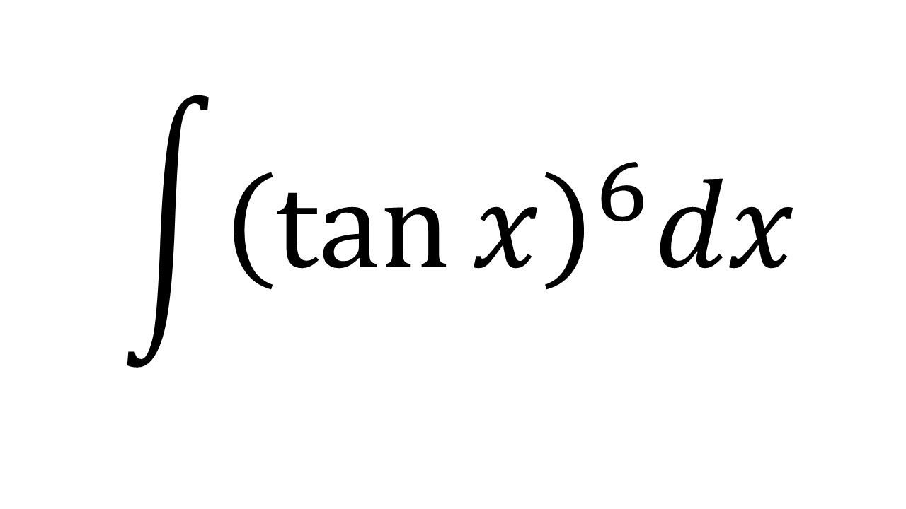 Integral tan^(6x) - YouTube