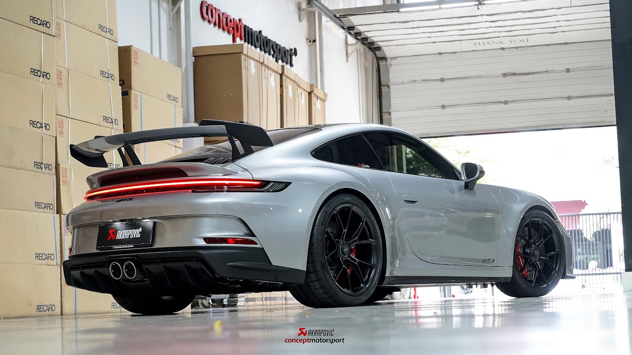 Porsche 992 GT3 with Akrapovic - YouTube