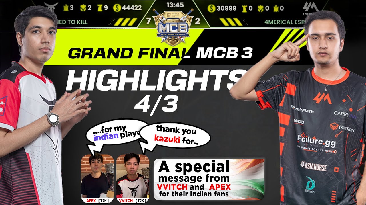 MCB S3 FINALS HIGHLIGHTS | SPECIAL MESSAGE FROM APEX AND VVITCH | T2K ...