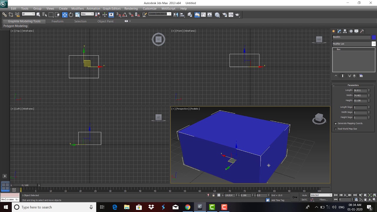 3d max Basic object Box tutorials in hindi - YouTube