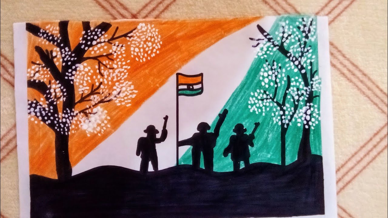 How to draw the Indian army/ Army painting / soft pastels drawing - YouTube