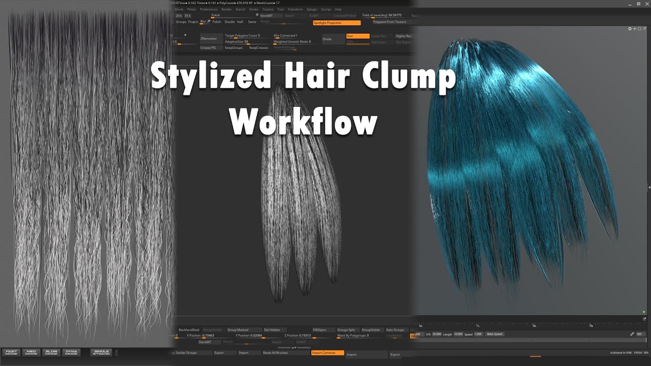 Hair Strand Designer - Zbrush - Marmoset Toolbag - YouTube