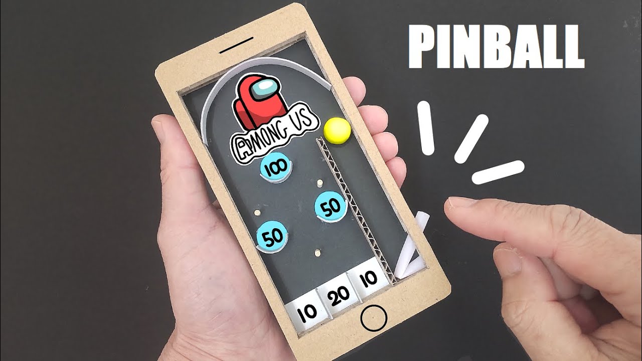 How to make Cardboard iPhone Pinball Game with Among Us｜Paper & Cardboard Craft DIY - YouTube