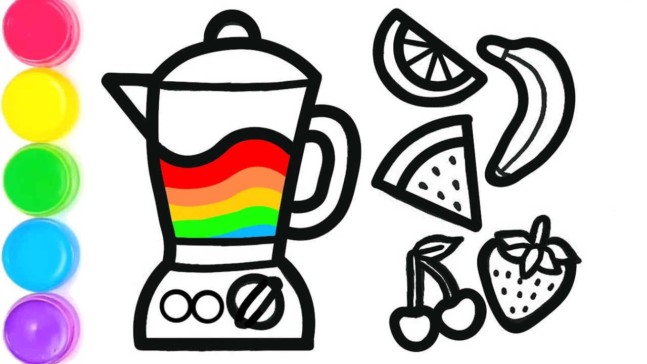 How To Draw Smoothie Maker, Drawing and Painting for Kids, Draw With ...