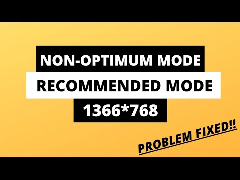 Fix Non Optimum Mode Recommended Mode 1366*768 Screen Problem in ...