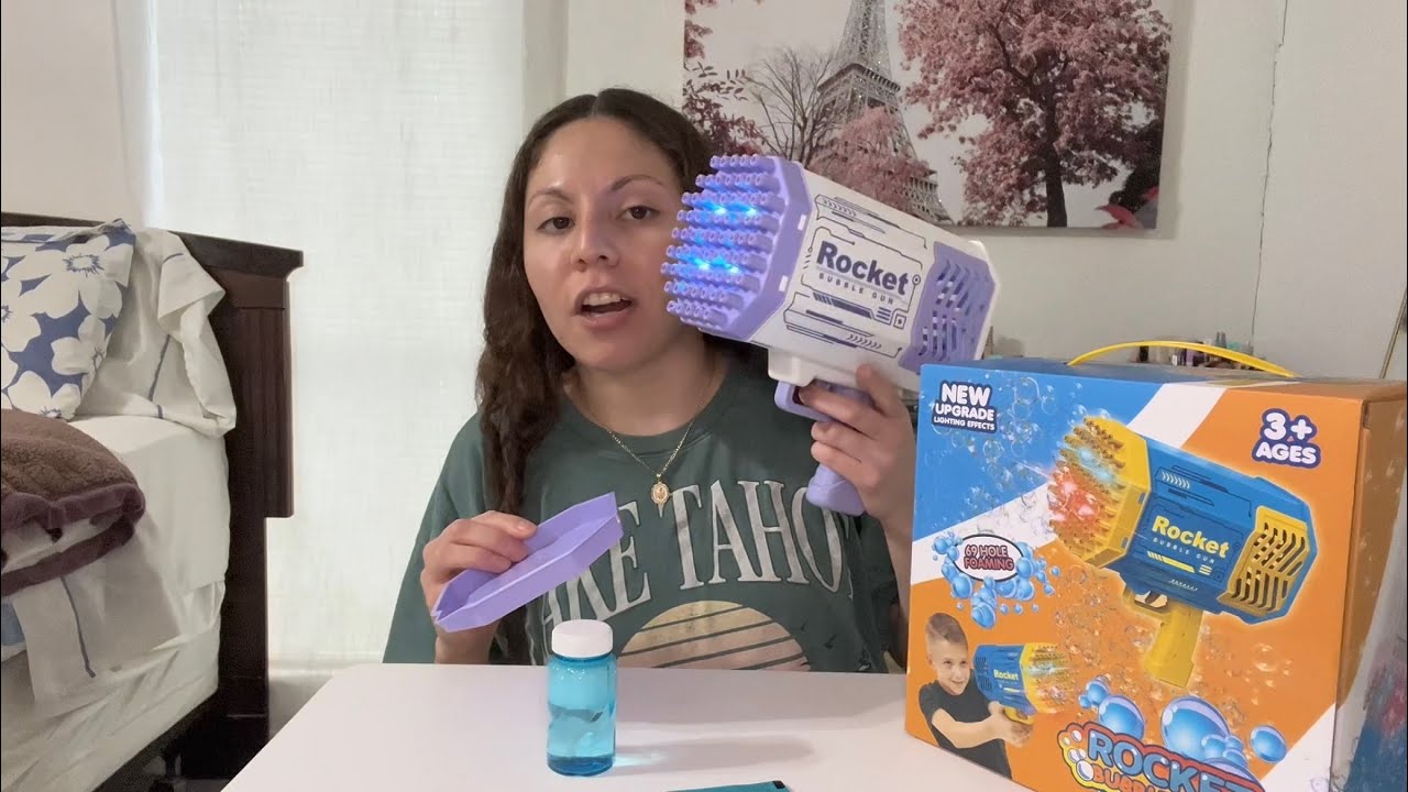 Rocket Bubble Blaster Toy Review - YouTube