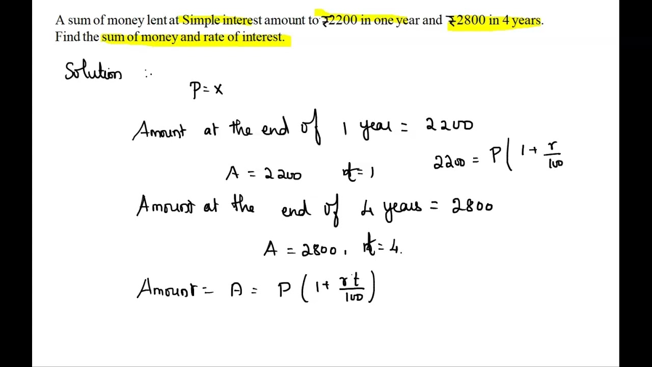 Grade 11 - Applied Mathematics(IGCSE). A sum of money lent at Simple ...